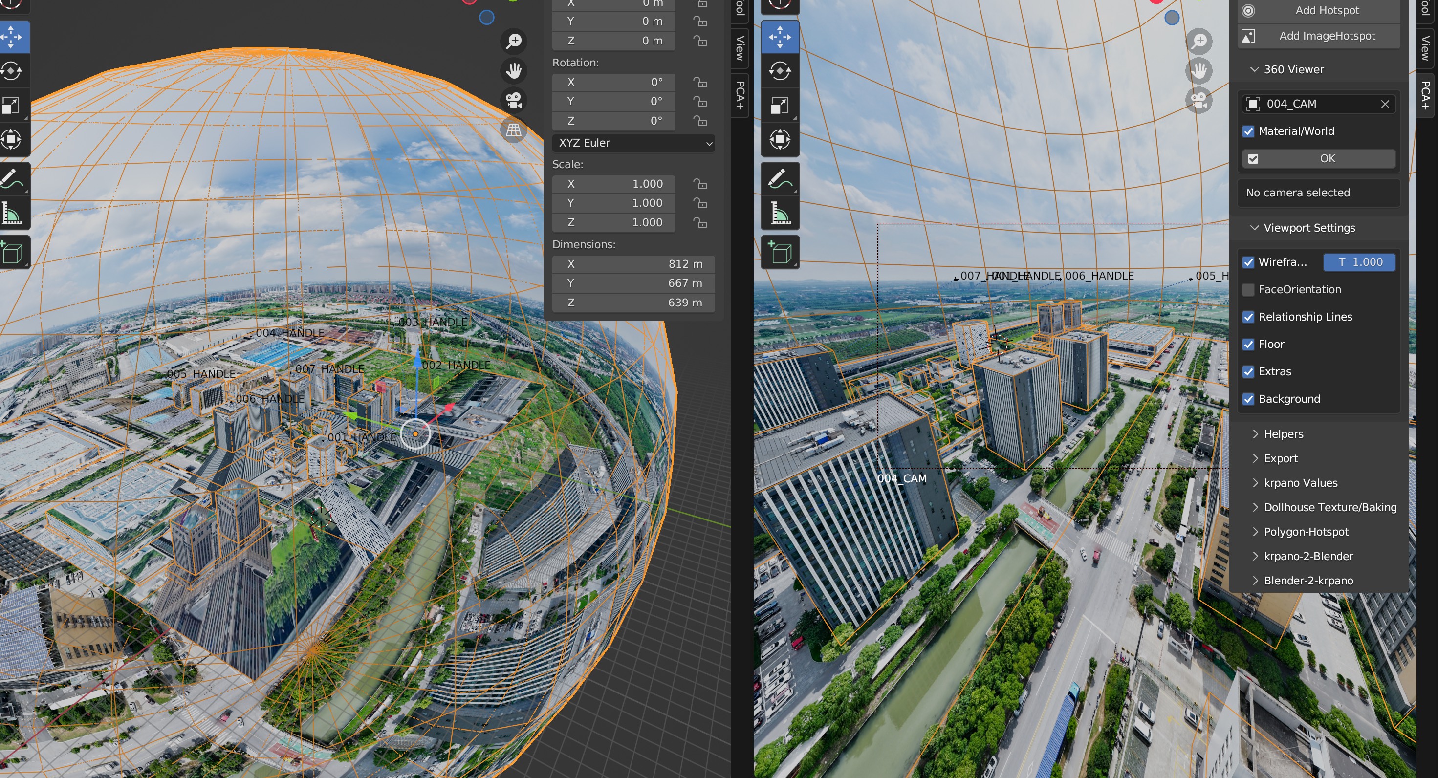 Using ordinary aerial panoramas, we can also create immersive space roaming; - Depthmap and 3D ...